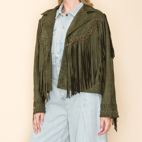 Vocal | Jackets & Coats | Vocal Western Boho Shabby Chic Studded Suede ...